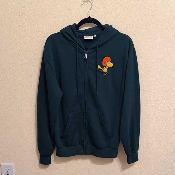 Peanuts | Jackets & Coats | Peanuts Dark Green Hoodie Football Season ...